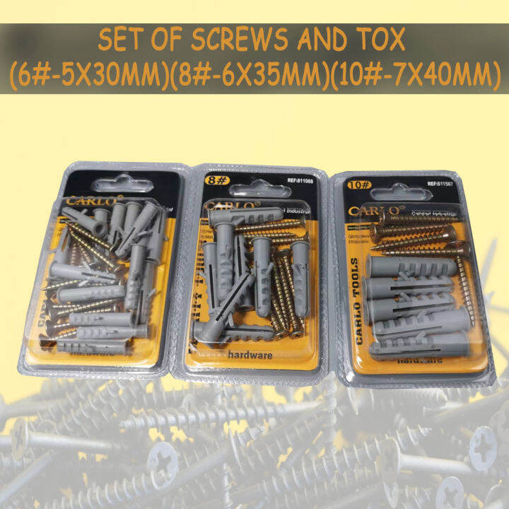 Honny‘s home SET OF FISHER SCREWS WITH TOX , PLASTIC PLUGS ANCHOR ...