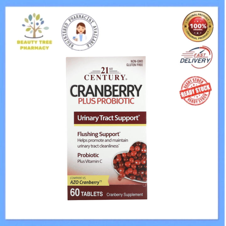 21st Century Cranberry Plus Probiotic Urinary Tract Support 60 Tablets ...