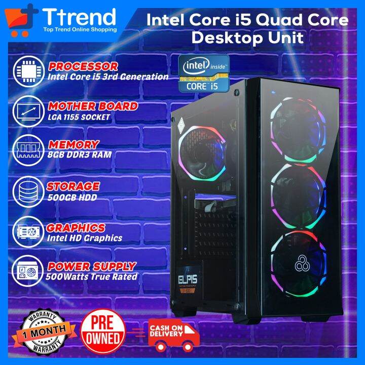 Intel Core i5 Desktop Unit | 8GB RAM, 500GB HDD, 500w True rated PSU ...