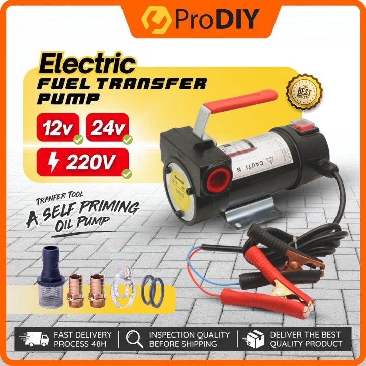 12V 24V 220V Electric Fuel Transfer Pump (260W) Fuel Pump Tools Self ...