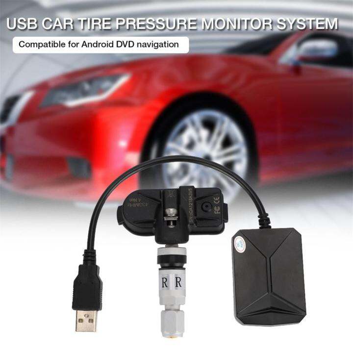 USB Tire Pressure Monitor System TPMS Internal Sensors for Android Car ...