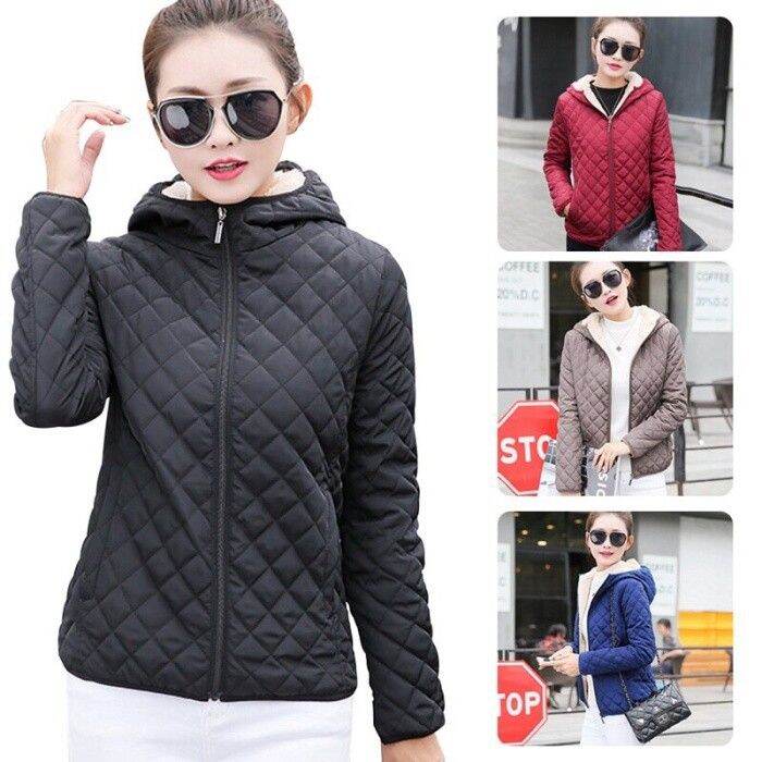 Jaket bulu tebal musim dingin wanita/ Winter jacket with hoodie | Lazada Indonesia