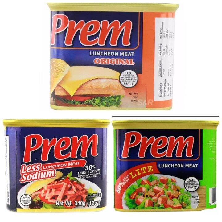 Prem Luncheon Meat (Expiration date is on 2024) Original, Lite and Less ...