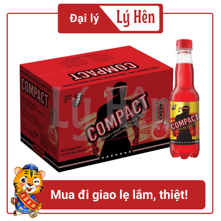 Thùng 24 Chai Nước Uống Tăng Lực Compact Cherry Energy Drink Chai 330ml ...