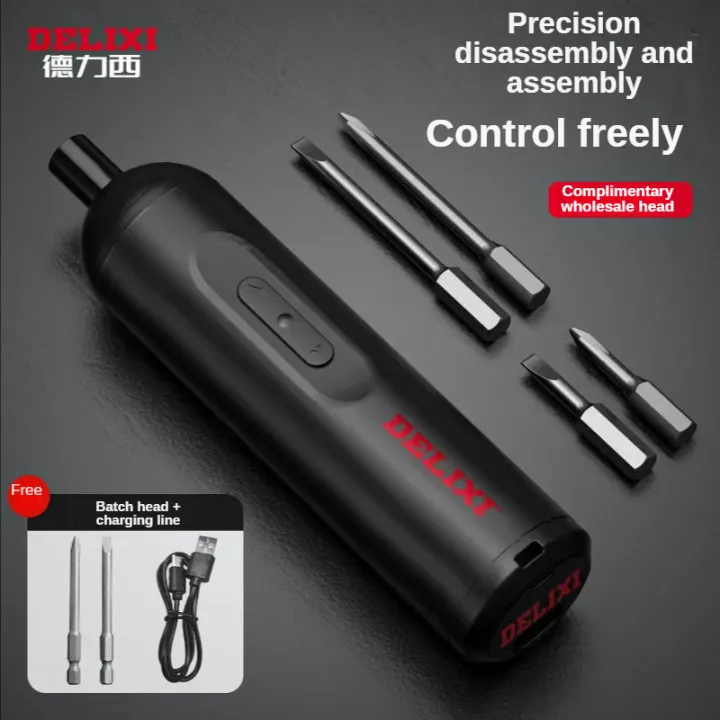 Delixi Electric Screwdriver Home Rechargeable Mini Dual-Use Electric ...