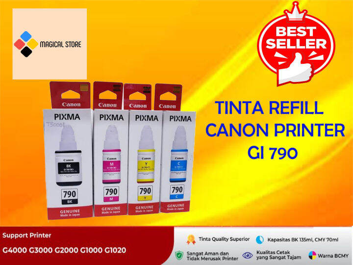 Tinta Canon Gi 790 Tipe Printer G3000 G2000 G1000 G1010 G2010 G3010 ...
