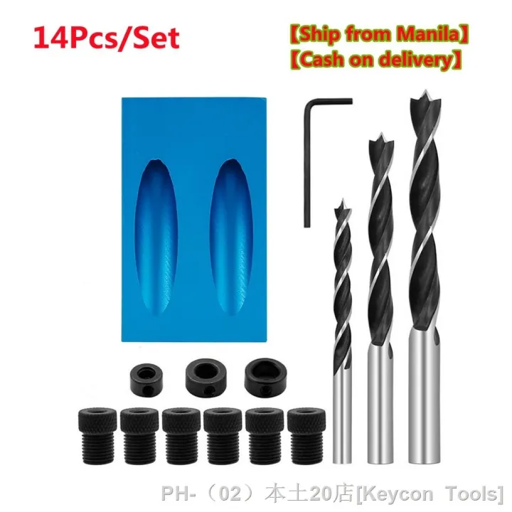 Keycon Tools 14pcs/set Mini Kreg Style Pocket Hole Jig Kit System ...