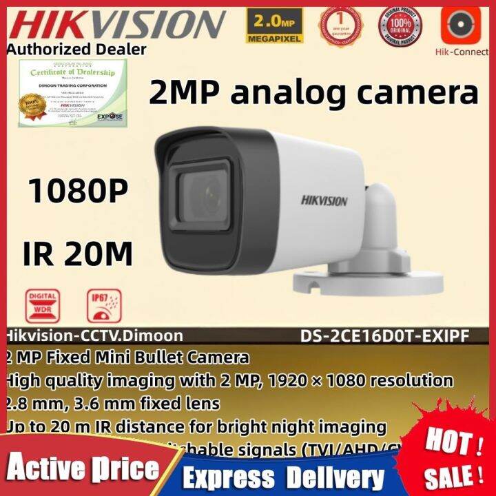 Hikvision 2MP HD IR High quality Bullet CCTV Camera outdoor Wired Night ...
