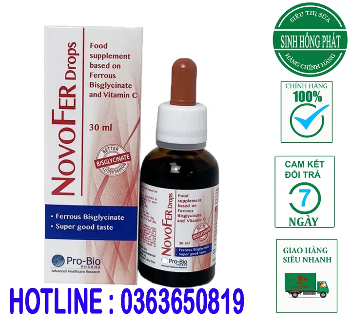 NOVOFER DROPS-Thực phẩm bổ sung Sắt và Vitamin tổng hợp, hỗ trợ tạo ...