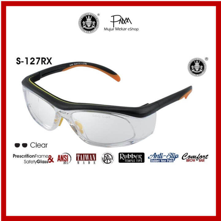 SAFETY GUARD SAFETY GLASSES/ EYE PROTECTION (S-127) - RX PRESCRIPTION ...