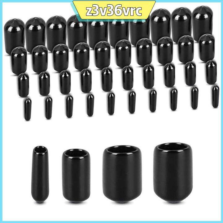 Z3V36VRC 40pcs Black Round Rubber End Caps Vinyl Cover 3mm 6mm 9mm 12mm ...