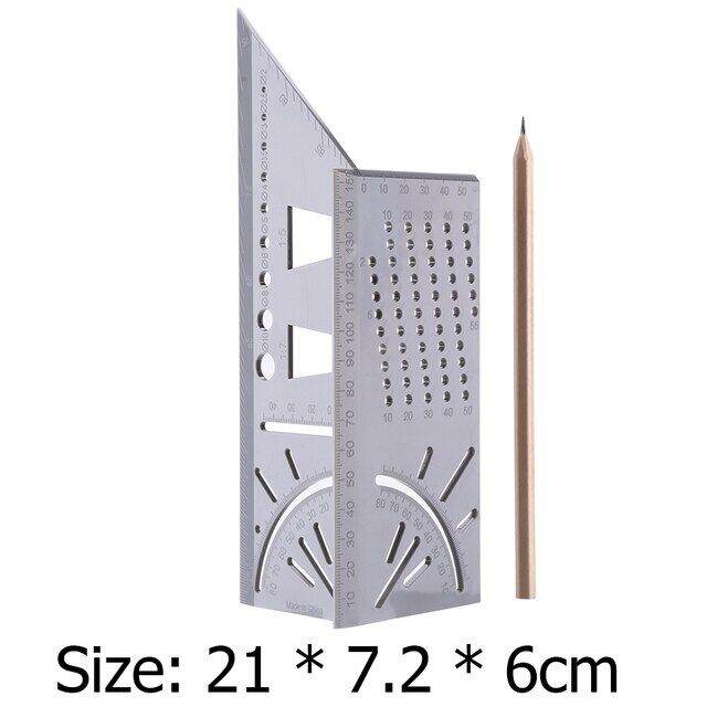 T-Type 3d 4590 Degree Mitre Angle Woodworking Scribe Mark Line Ruler ...