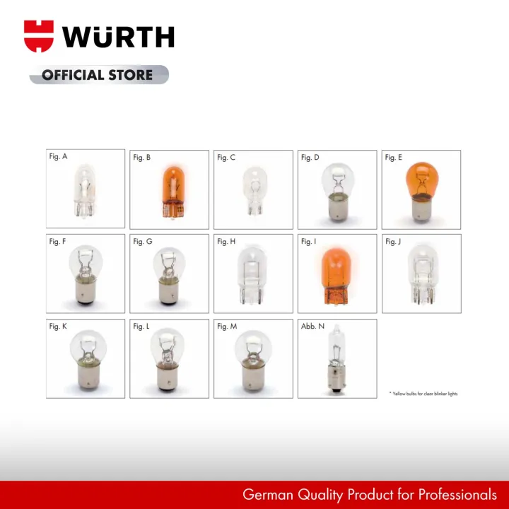 Wurth Halogen Car Bulb for Stop light , Turn Signal , Brake , Fog and ...