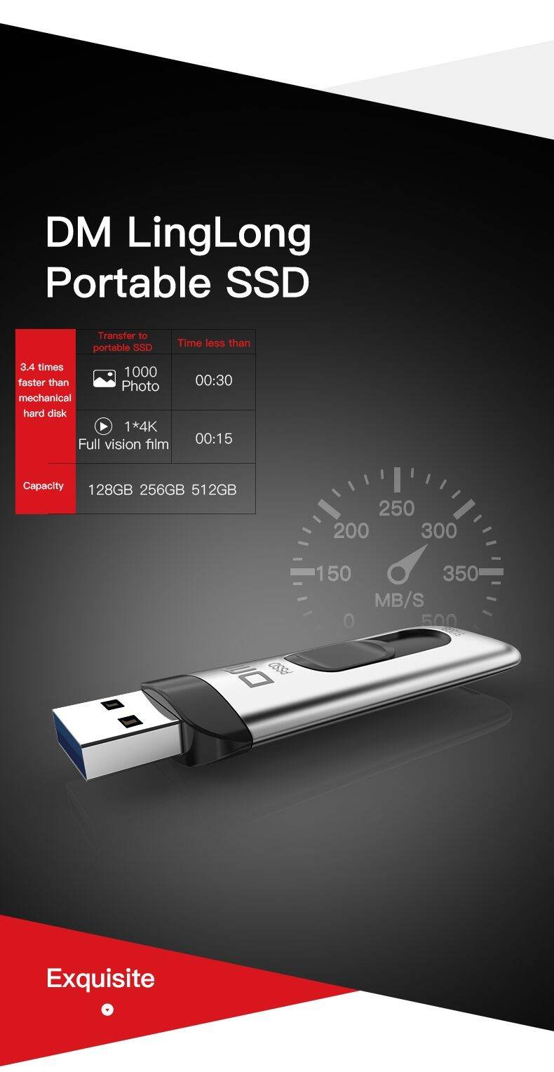DM FS200 External PSSD 128GB 256GB Portable Solid State Flash Drive ...