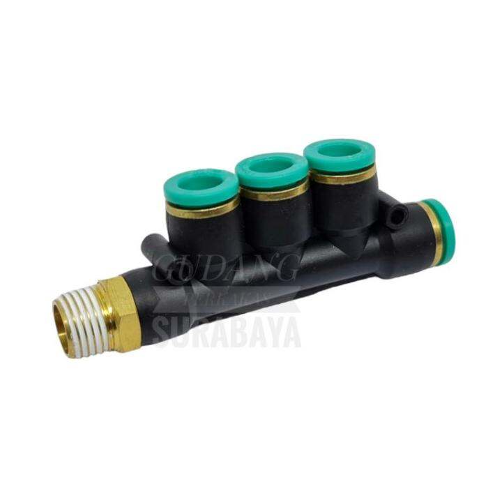 FITTING PU 4 mm TRIPLE BRANCH FITTING PNEUMATIC KOMPRESOR FITING KOMPRESOR SAMBUNGAN SELANG PU ...