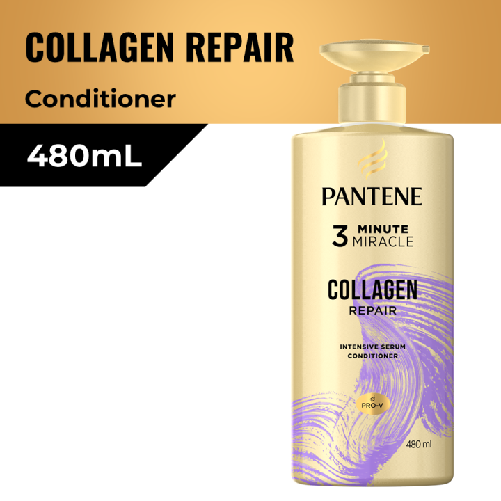 Pantene 3-Minute Miracle Collagen Repair Conditioner 480mL | Lazada PH