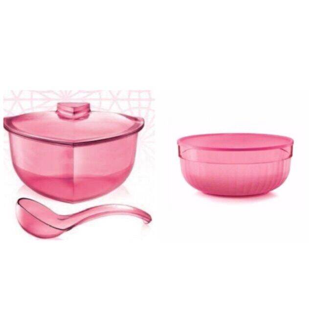 Tupperware Roza Triangular Server with Ladle 2.2L (1) & Roza Punch Bowl ...