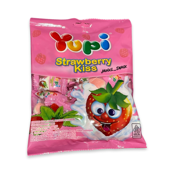 Yupi Strawberry Kiss Sack 120 Gr Rasa Strawberry by Jadoel Snack ...