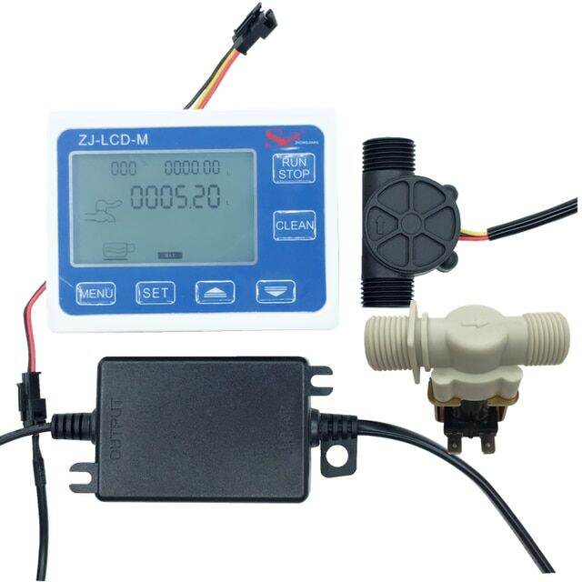 ZJ-LCD-M Meter 1/2" Flow Sensor for Water Liquid Measurement Control quantitative | Lazada.co.th