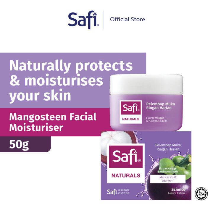 SAFI Naturals Brightening & Glowing Facial Moisturiser 50g | Mangosteen ...