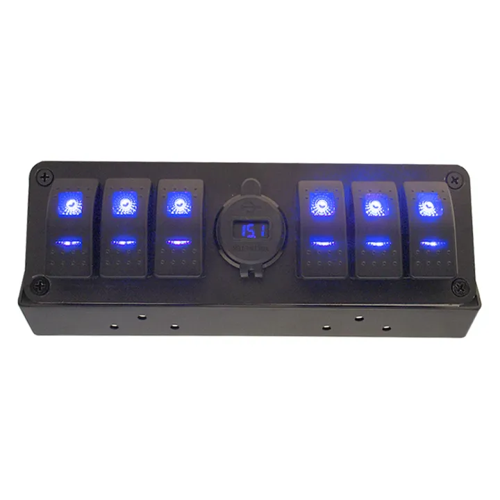 Switch Panel Waterproof Double QC3.0 for Cars Vehicles Yacht 12-24V 20A ...