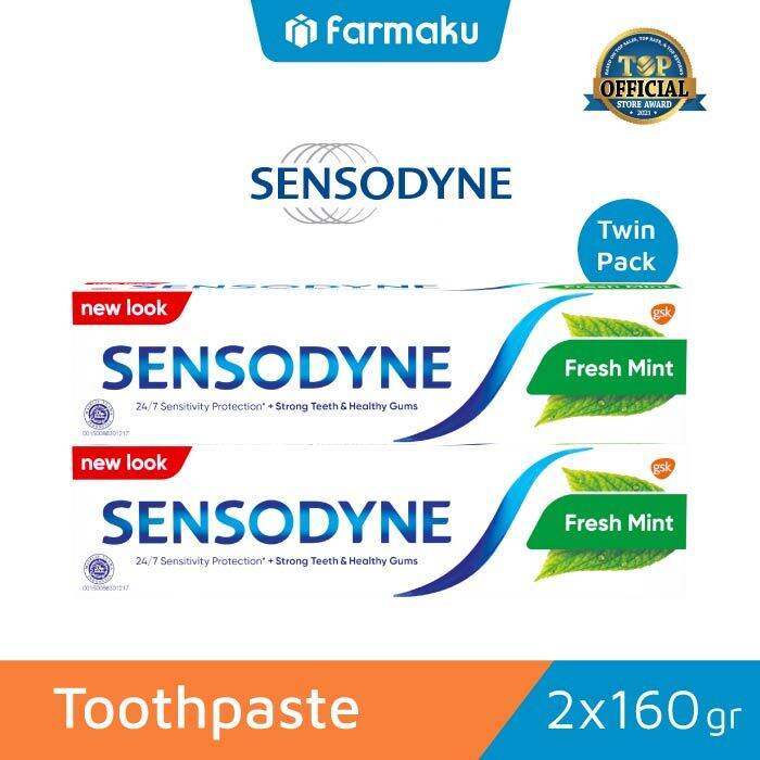 Twin Pack Sensodyne Fresh Mint Toothpaste 160 g | Lazada Indonesia