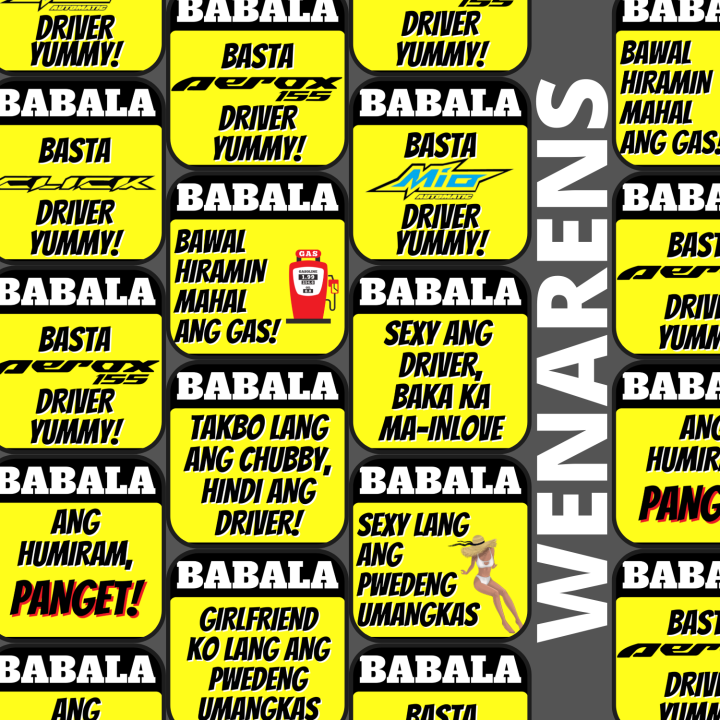 Babala Vinyl Sticker for motorcycle or cars Bawal Umangkas Hiramin ...