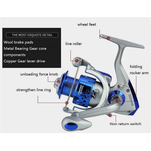 Reel Pancing Full besi aluminium katrol penggulung pancing ril Spinning ...