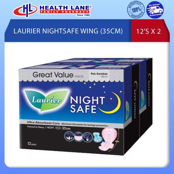 LAURIER NIGHTSAFE WING (35CM) 12'S X 2 | Lazada