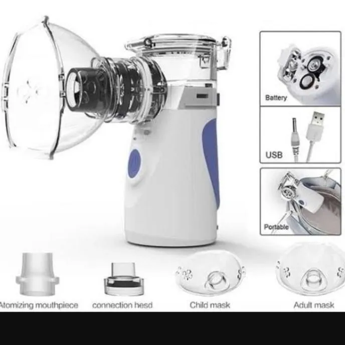 NEBULIZER ALAT UAP OBAT ASMA PERNAPASAN PORTABLE PAKAI BATERAI / USB ...