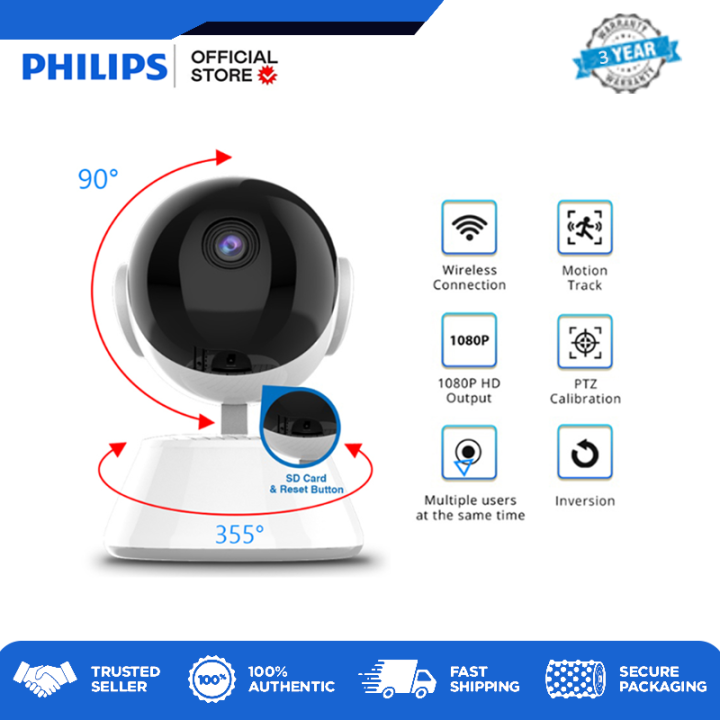 PHILIPS CCTV Camera Wifi Connect to Cellphone 1080P Smart Home Security ...