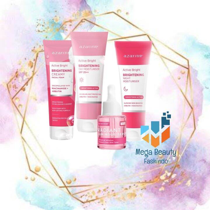 Azarine Active Bright Series | Creamy Facial Foam | Day Night Cream ...