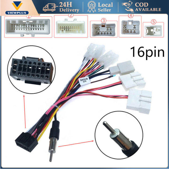 Car Radio Cable 16pin Plug Play Power Cable Socket Toyota Series For ...