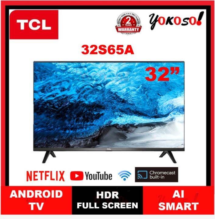 TCL 32S65A 32" S65A HD Ready Android Smart AI LED TV - Bezel-less ...