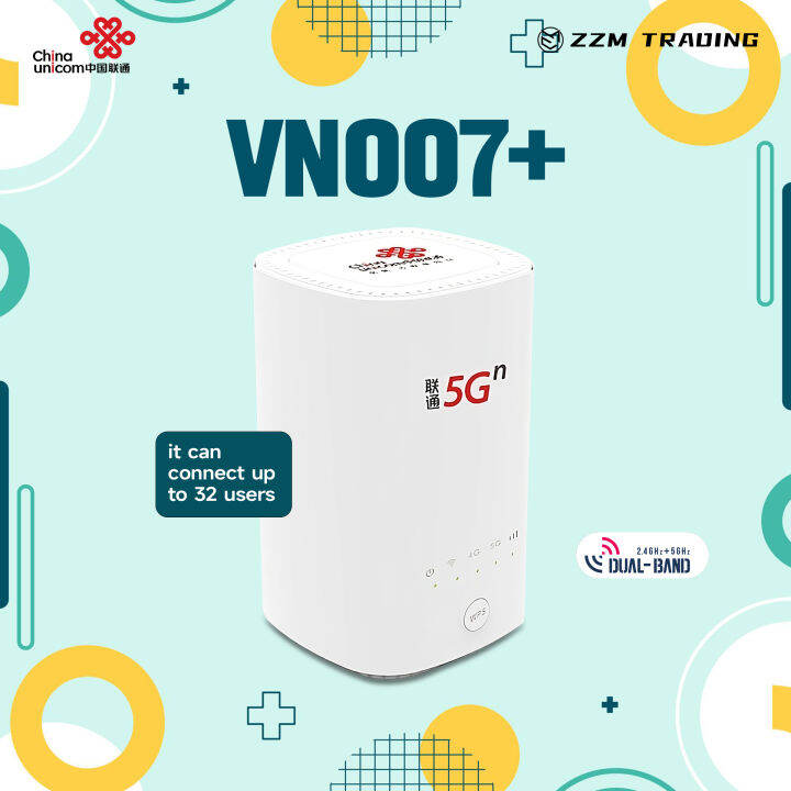 China Unicom 5G CPE VN007+ | VN009 BRAND NEW 2.3Gbps Wireless CPE 5G n78/n41/n79 4G LTE | Lazada PH