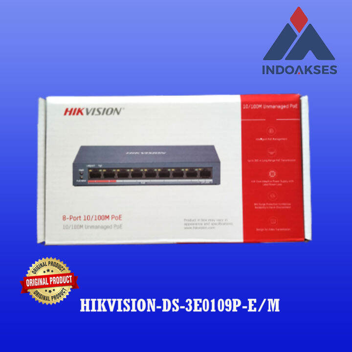 Hikvision DS-3E0109P-E/M(B) 8 Port Fast Ethernet Unmanaged POE Switch 10/100 Mbps RJ45 | Lazada ...