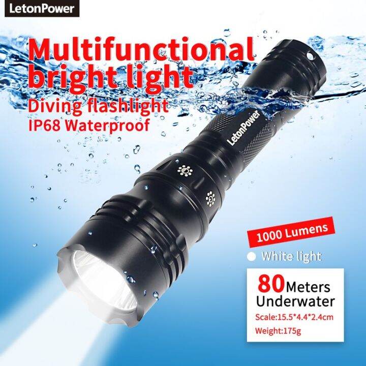 Letonpower Underwater Lights Long-Range Shooting Scuba Diving ...
