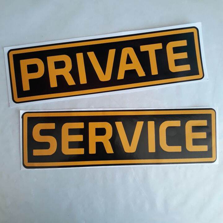 Private Service Sticker Decal in Yellow and Black | Lazada PH