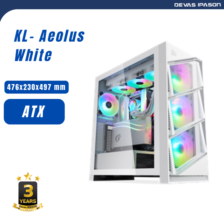 SEGOTEP COMPUTER CASE (เคสสำหรับคอมพิวเตอร์) KL Aeolus (WHITE) รับประกัน 3 ปี โดย Devas IPASON ...