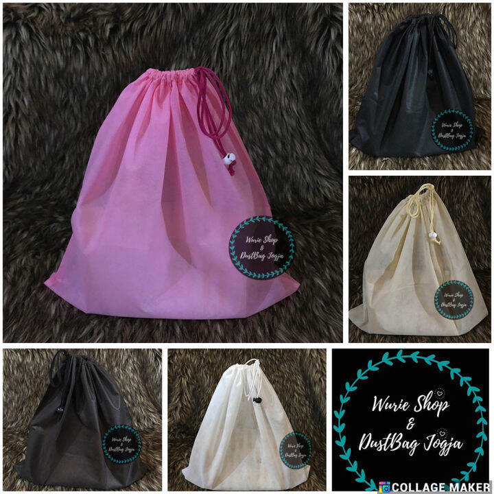 DustBag POLOS Sarung Serut Cover Pelindung Debu Dust Bag Tas Sepatu DB ...