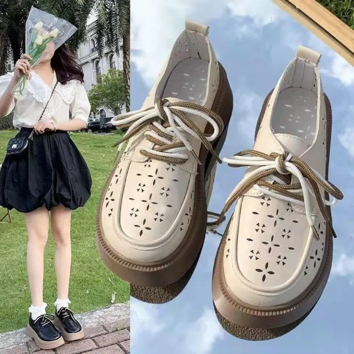 BBboyy SHO-H18🥕รองเท้าแฟชั่นผู้หญิง รองเท้าโลลิต้า โมริสไตล์ญี่ปุ่น รองเท้าส้นตึก เสริมส้น ...