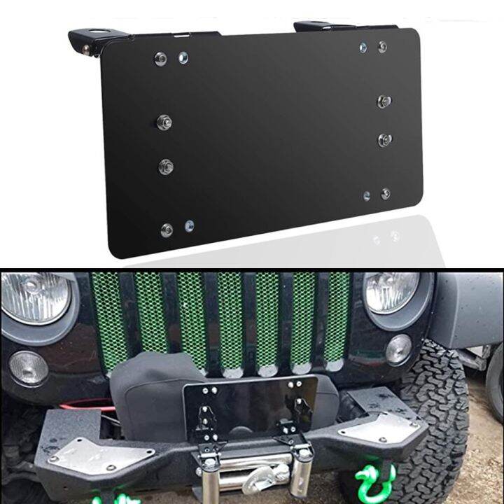 Off-Road Flip Up License Plate Number Mount Frame Auto Winch Roller ...