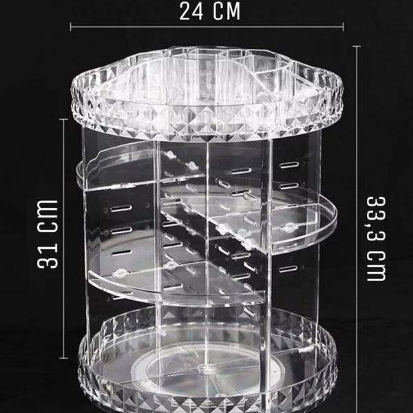 RAK ORGANIZER MAKE UP PUTAR 360 DERAJAT TEMPAT KOSMETIK MIKA AKRILIK ...