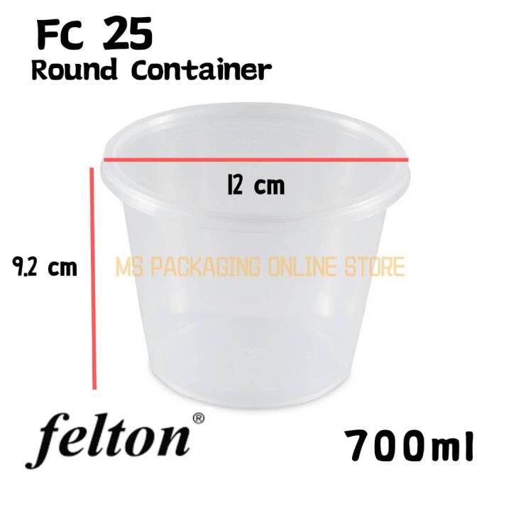 (700ml)Microwavable Round Container FC25 (50set±) Disposable Plastic ...