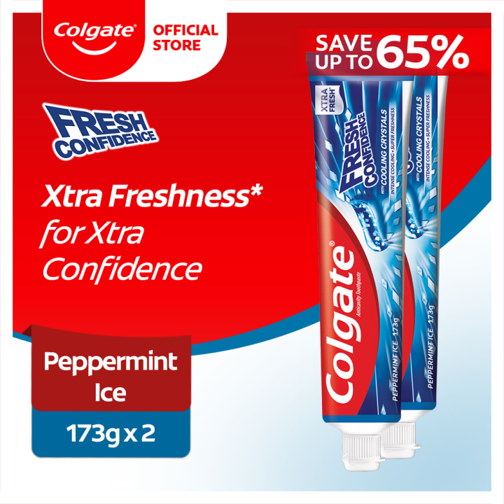 Colgate Fresh Confidence Peppermint Ice Gel Toothpaste 173g Twin Pack ...
