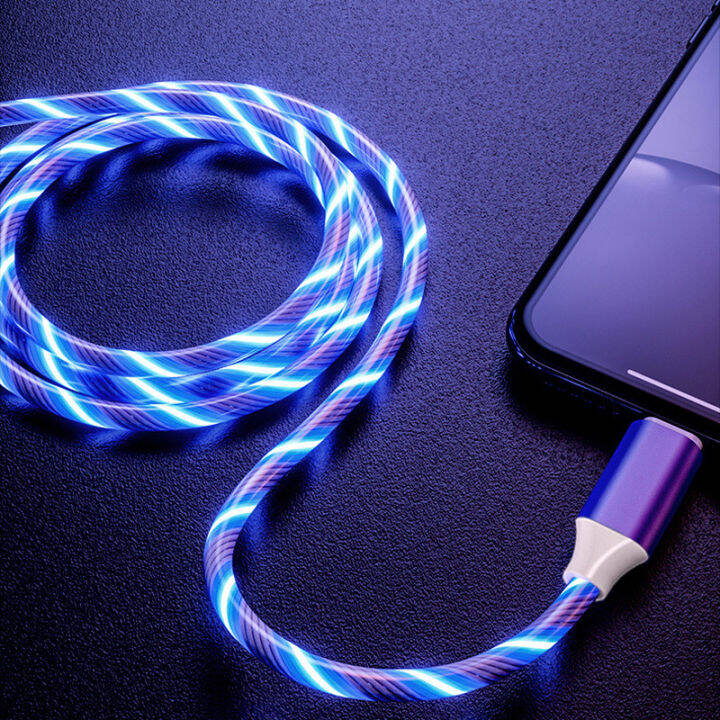 Glowing Lightning Cable Mobile Charging Cables LED light 12 Pro Max 12 ...