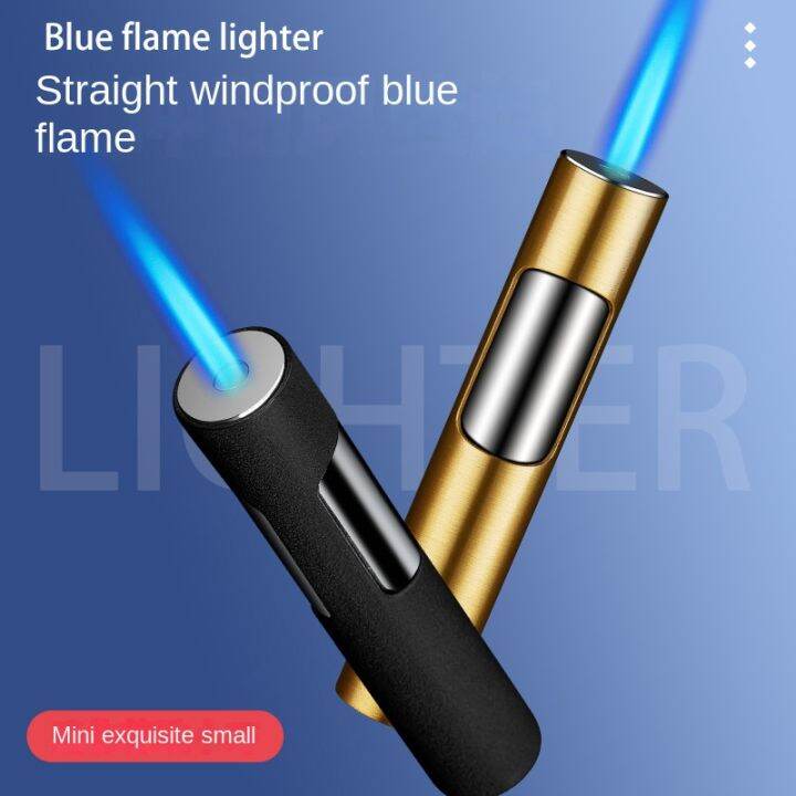 Portable Metal Turbo Butane Gas Lighter Press Type Adjustable Windproof ...