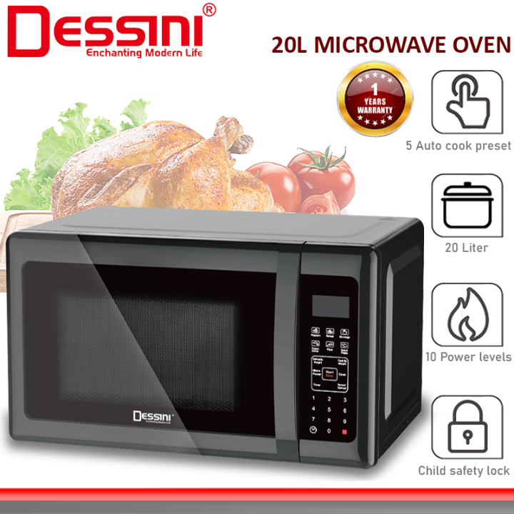 DESSINI ITALY 20L Countertop Digital Microwave Oven 10Power Level ...