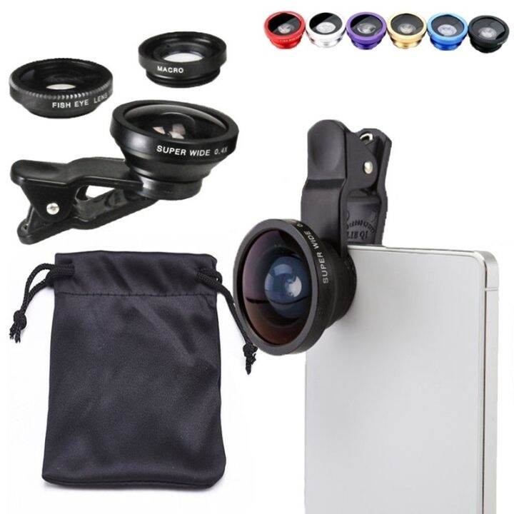 3in1 Mobile Phone Camera Lens Kit Fish Eye Lens + 2in1 Macro Lens ...