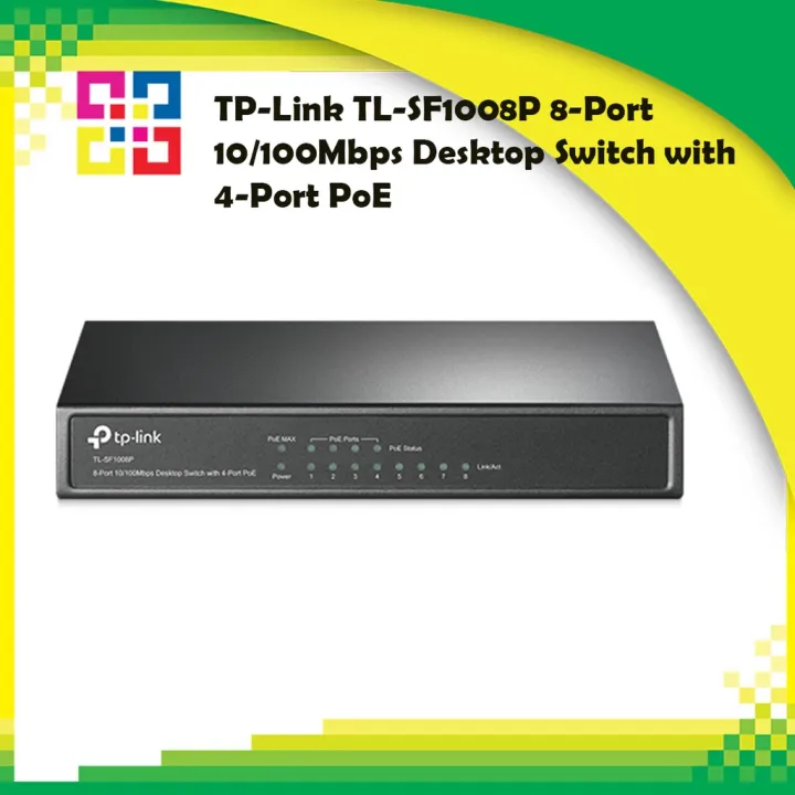 TP-Link TL-SF1008P 8-Port 10/100Mbps Desktop Switch with 4-Port PoE ...
